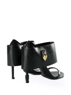 Givenchy Leather Heeled Sandals With Heart-shaped Lock Embellishment