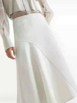 Brunello Cucinelli Asymmetric A-line Midi Skirt