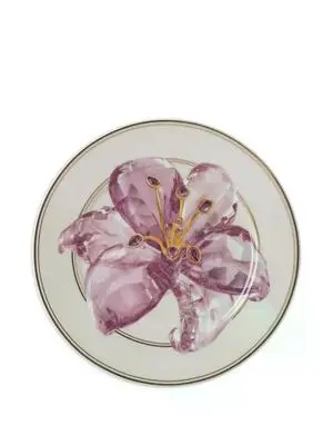 SWAROVSKI Flower-print Plate - Neutrals