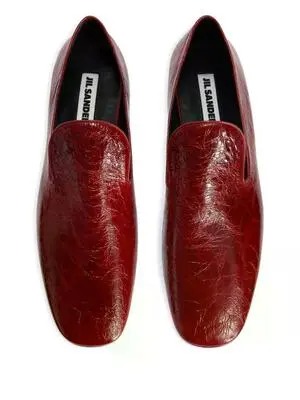 JIL SANDER Leather Loafers - Red
