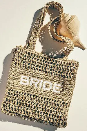 UNREAL FUR Bride Straw Bag - Neutral