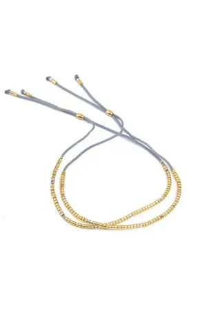 EMERSON & OLIVER Set Of Beaded Friendship Bracelets Gold