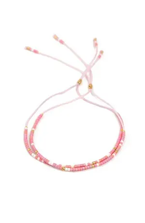 EMERSON & OLIVER Set Of Beaded Friendship Bracelets - Pink