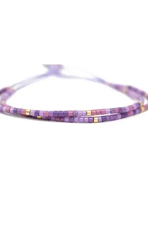 EMERSON & OLIVER Set Of Beaded Friendship Bracelets - Purple