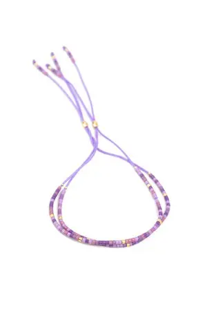 EMERSON & OLIVER Set Of Beaded Friendship Bracelets - Purple