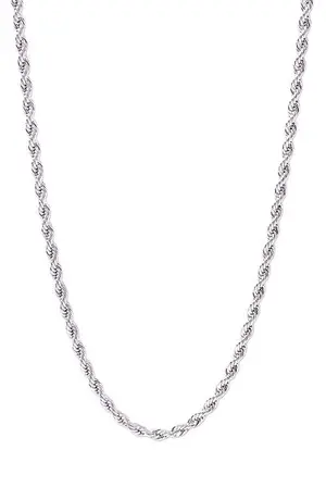 BROOK & YORK Stainless Steel Rope Chain Necklace - Silver