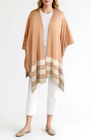 Portolano Lightweight Cashmere Shawl Camel Combo