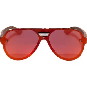 TRIBAL ËYËS Amber 74mm Aviator Sunglasses - Orange