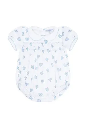 NELLAPIMA Heart Print Smocked Bubblebaby - Blue