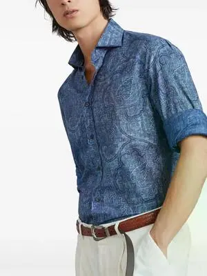 Brunello Cucinelli Patterned Jacquard Cotton Shirt