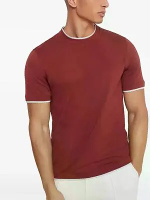 Brunello Cucinelli Contrast-trim Crew-neck T-shirt