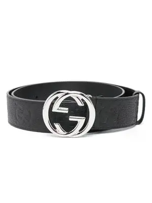 Gucci Interlocking G-buckle Belt - Black