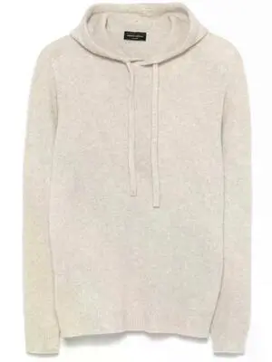 ROBERTO COLLINA Marl Knit Hoodie - Neutrals