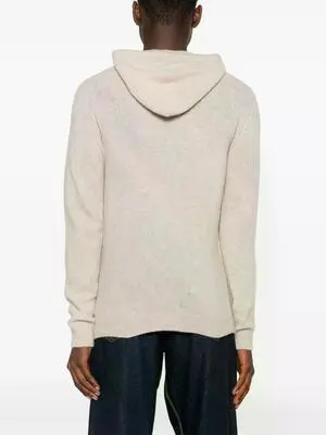 ROBERTO COLLINA Marl Knit Hoodie - Neutrals