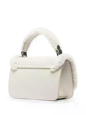 Brunello Cucinelli Shearling-trim Leather Bag
