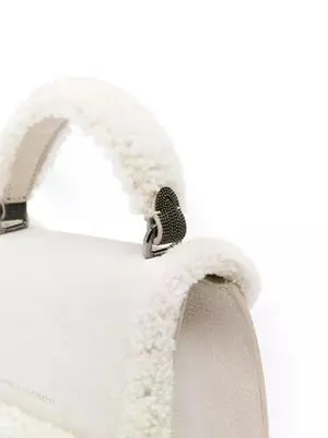 Brunello Cucinelli Shearling-trim Leather Bag