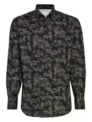 Brunello Cucinelli Jacquard Patterned Cotton Shirt