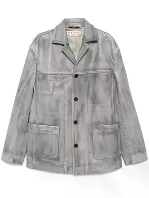 Marni Faded-effect Leather Coat