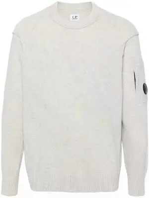 C.P. COMPANY Lens-detailed Crewneck Sweater - Grey