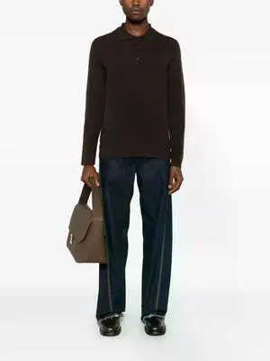 ZANONE Knitted Polo Shirt - Brown