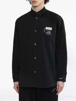 Undercover Logo-patch Cotton-blend Shirt - Black