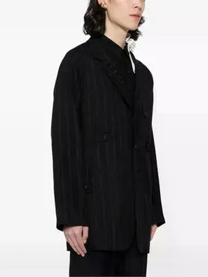 Yohji Yamamoto Pinstriped Single-breasted Blazer