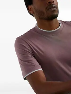 Brunello Cucinelli Contrast-trim Crew-neck T-shirt