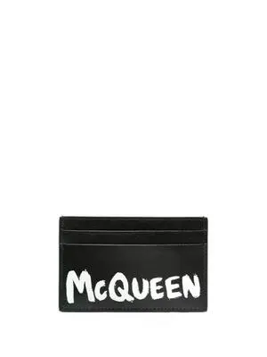 Alexander McQueen Logo-print Leather Cardholder - Black
