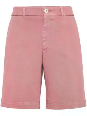 Brunello Cucinelli Knee-length Denim Bermuda Shorts - Red