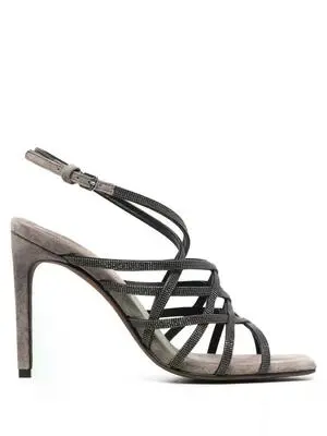 Brunello Cucinelli 110mm Heeled Suede Sandals