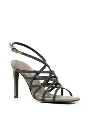 Brunello Cucinelli 110mm Heeled Suede Sandals