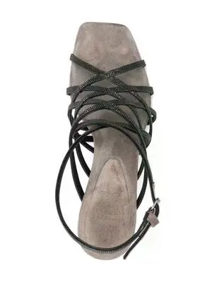Brunello Cucinelli 110mm Heeled Suede Sandals