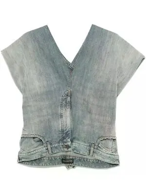 Balenciaga Trompe L'oeil Denim Top