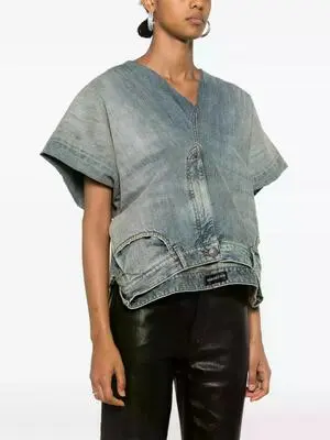 Balenciaga Trompe L'oeil Denim Top