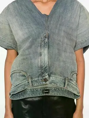 Balenciaga Trompe L'oeil Denim Top