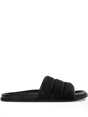 Gucci Gg-pattern Padded Slide Sandals - Black