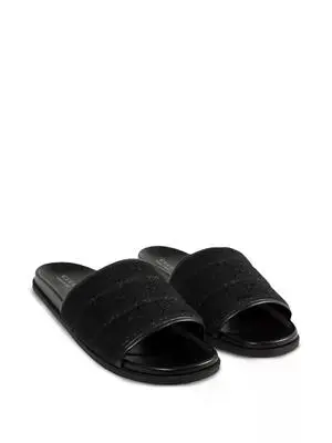 Gucci Gg-pattern Padded Slide Sandals - Black