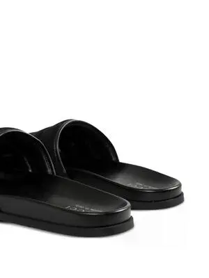 Gucci Gg-pattern Padded Slide Sandals - Black