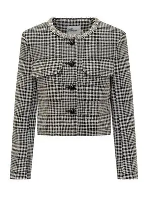 SELF-PORTRAIT Houndstooth Jacket - Black