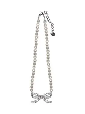 SELF-PORTRAIT Pearl Choker Necklace - Silver