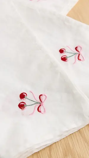 LoveShackFancy Cherry Embroidered Napkin Set