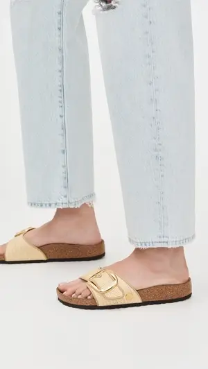 BIRKENSTOCK Madrid Big Buckle Raffia Sandals