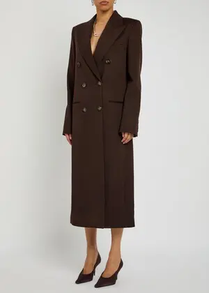 Stella McCartney Double-breasted Pinstripe Twill Coat