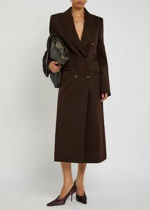 Stella McCartney Double-breasted Pinstripe Twill Coat