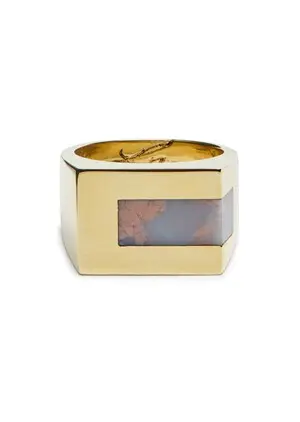 LEGIER Stone-embellished Brass Ring - Pink