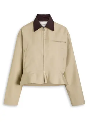 JW Anderson Peplum Cotton Jacket - Cream