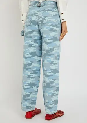 DAMSON MADDER Drew Camouflage Straight-leg Jeans - Blue