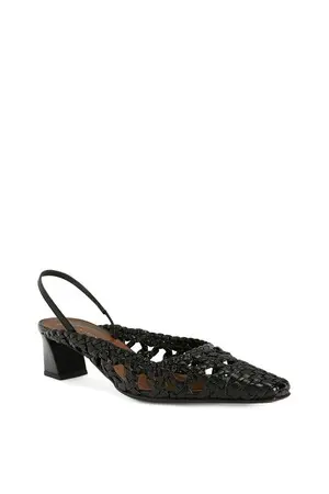 GIUSEPPE ZANOTTI Brendha Cage 45 Woven Leather Slingback Pumps