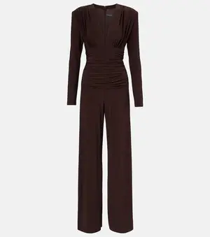 Norma Kamali Ruched Jersey Jumpsuit - Brown