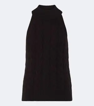 LISA YANG Serafine Cable-knit Cashmere Top - Brown